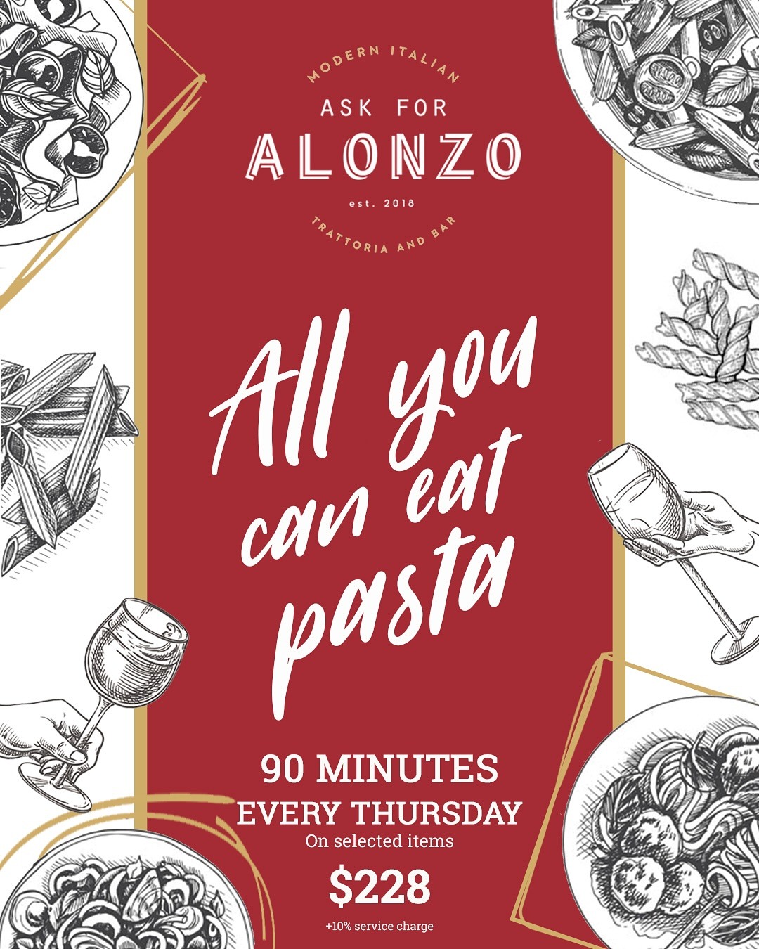 Ask for Alonzo ALL-YOU-CAN-EAT PASTA… | The Beat Hong Kong