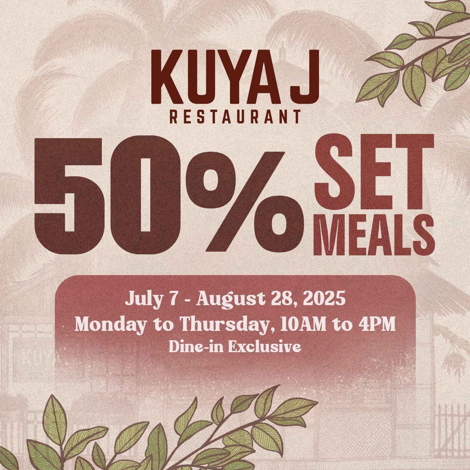 Kuya J Restaurant: 50% OFF Set Meals | The Beat Manila