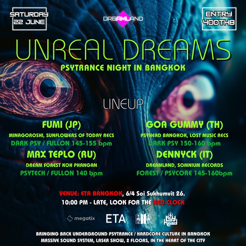 UNREAL DREAMS: PSYTRANCE NIGHT in Bangkok | The Beat Bangkok
