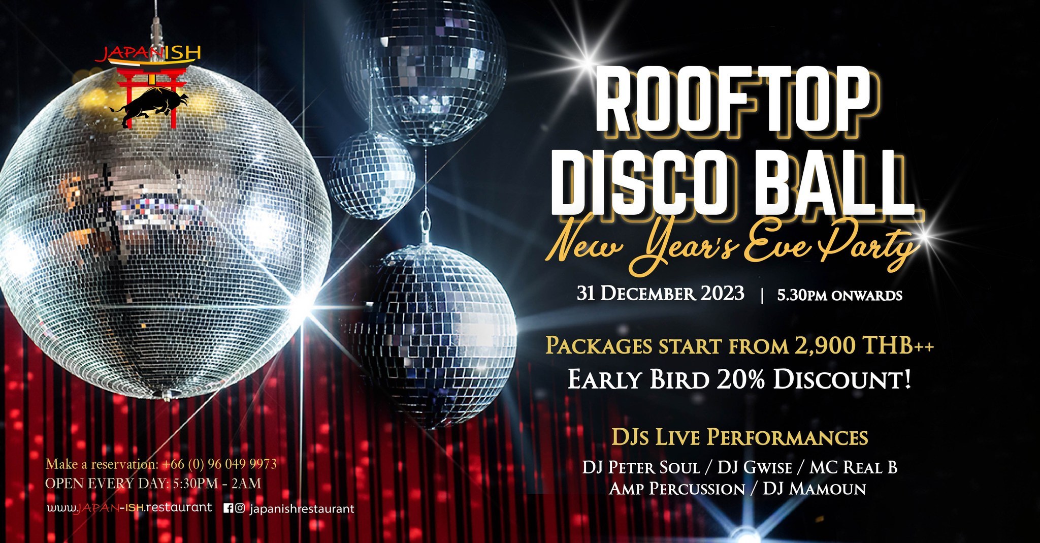 Japan-ISH Rooftop Disco Ball New Year's… | The Beat Bangkok