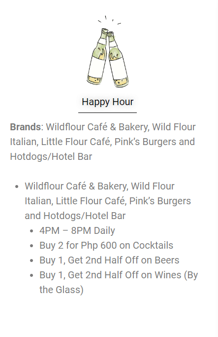 Happy Hour Deals Await You at Wildflour… | The Beat Manila