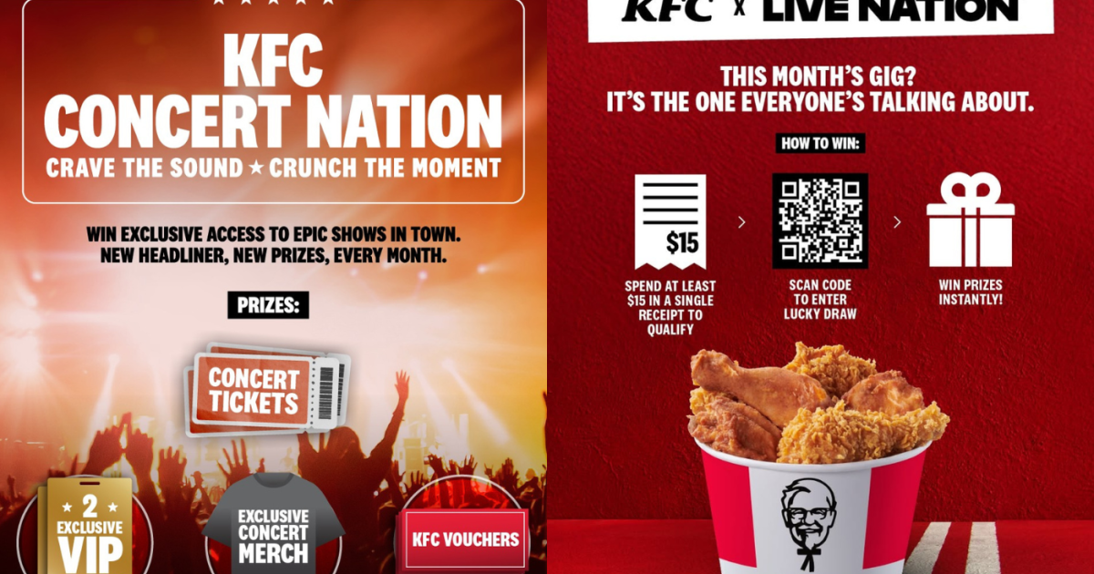 Win Concert Tickets to Live Nation Concerts through KFC SG