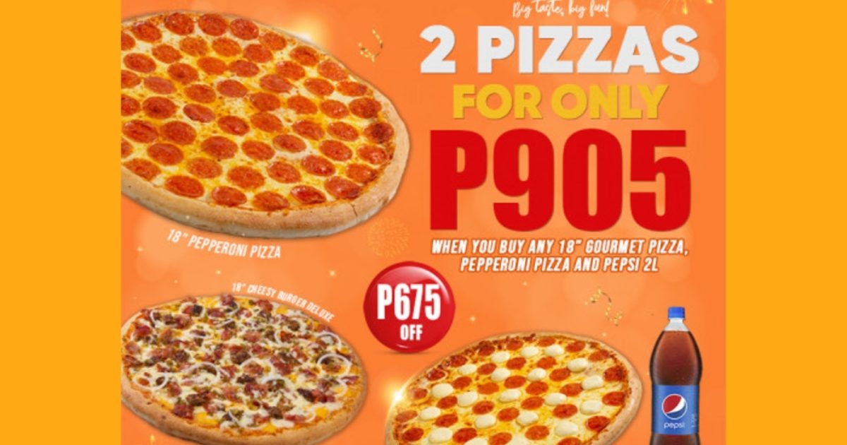 Pizza Alert! Get Two 18-inch S&R Pizzas for P905 This Month