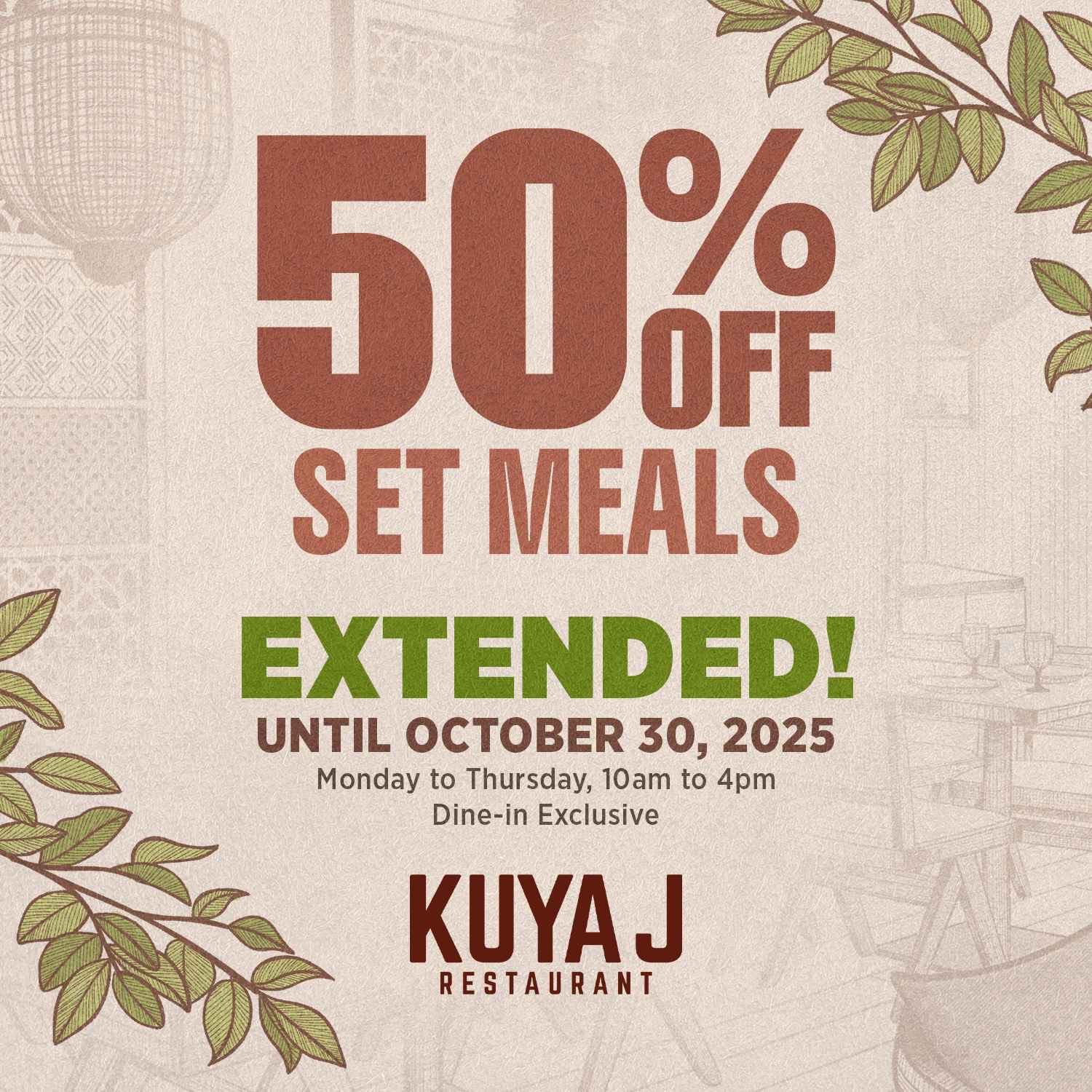 Kuya J Restaurant: 50% OFF Set Meals | The Beat Manila