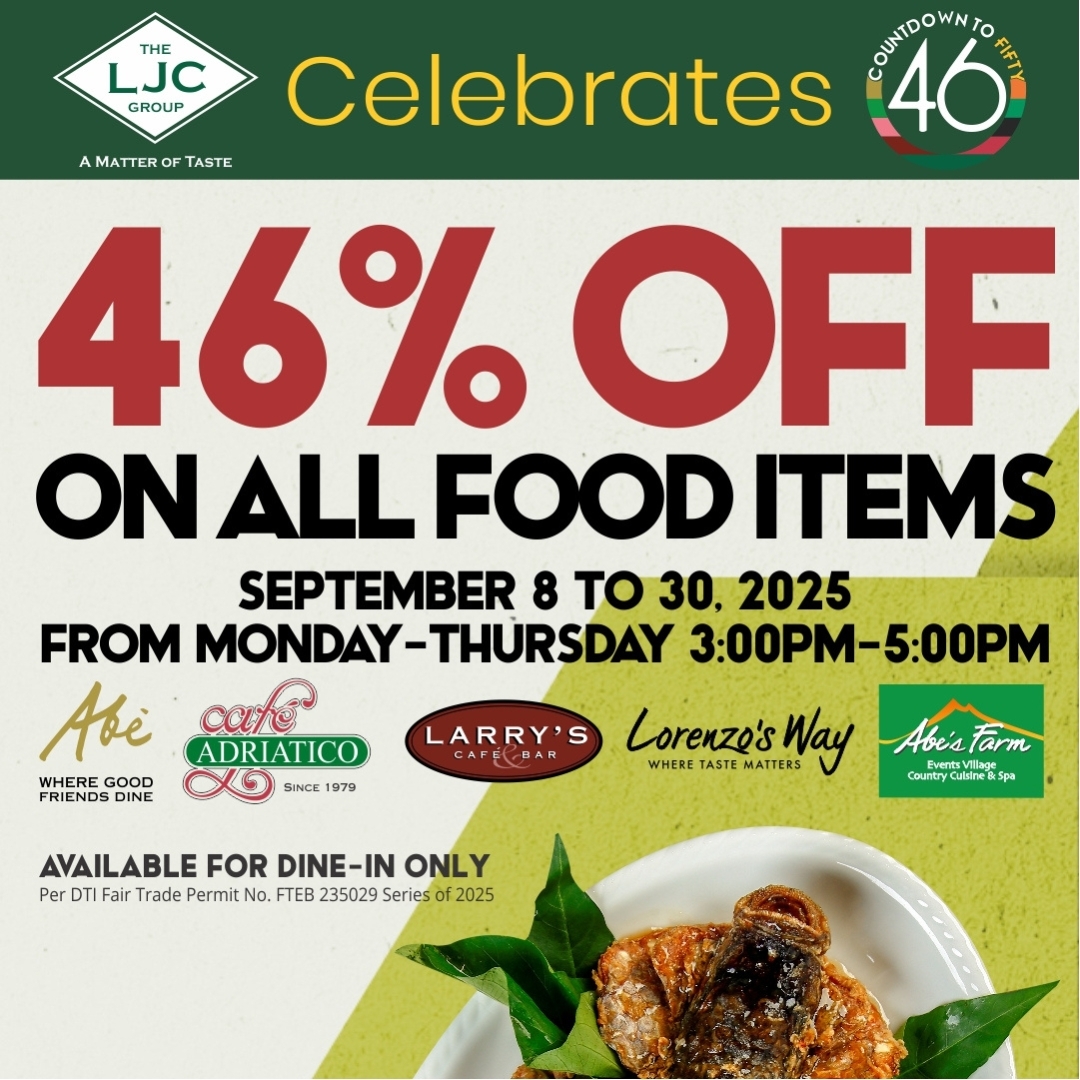 LJC Restaurant Group - 46% OFF on All… | The Beat Manila