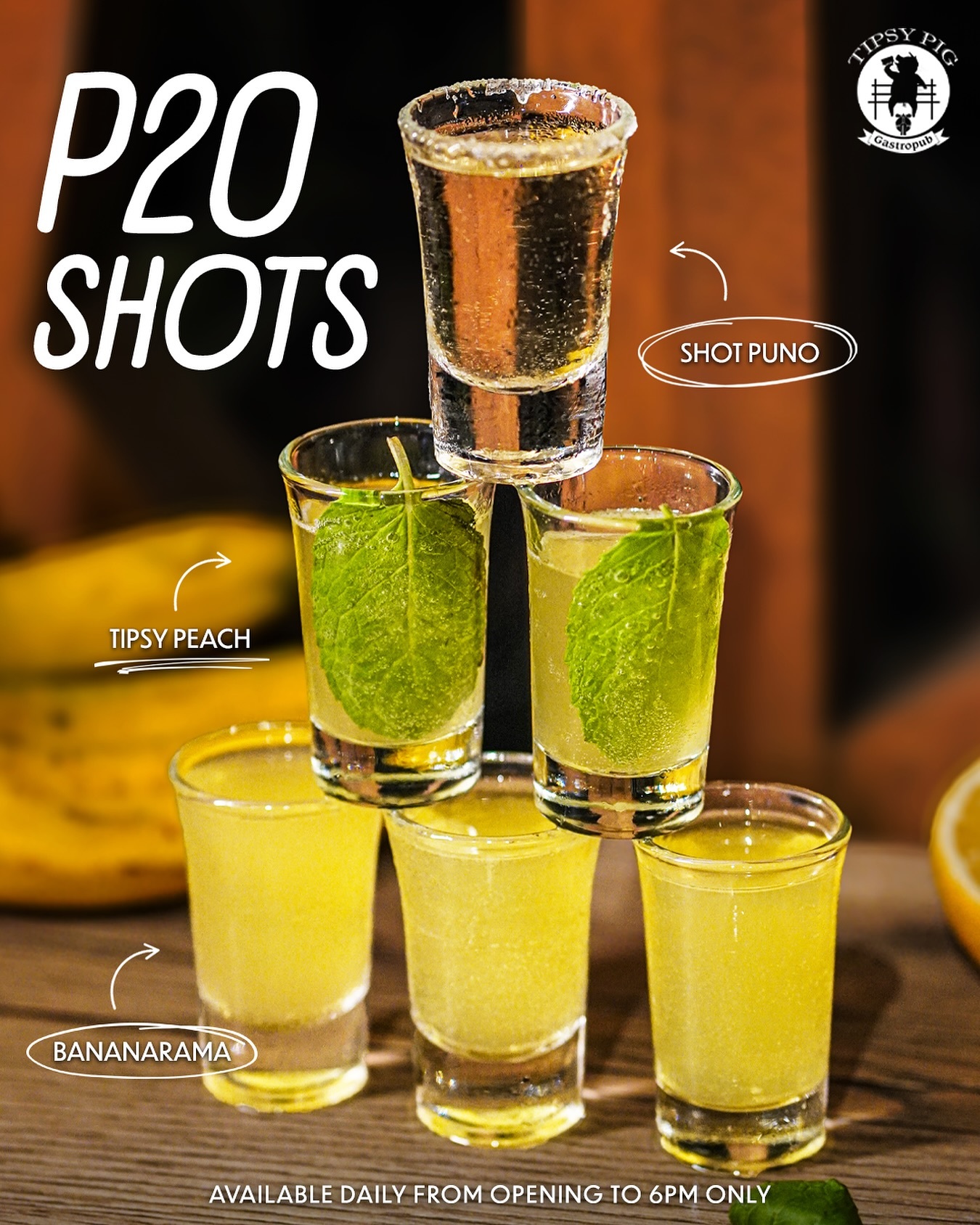 The Beat Asia | Tipsy Pig Happy Hour – P20 Shots